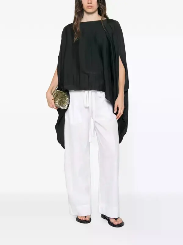 MOUTAKI Asymmetric Cape-style Blouse