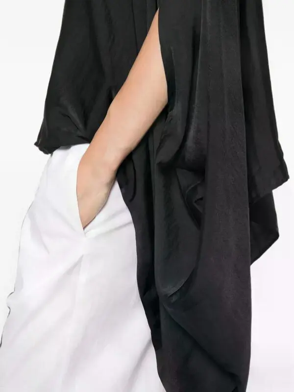 MOUTAKI Asymmetric Cape-style Blouse