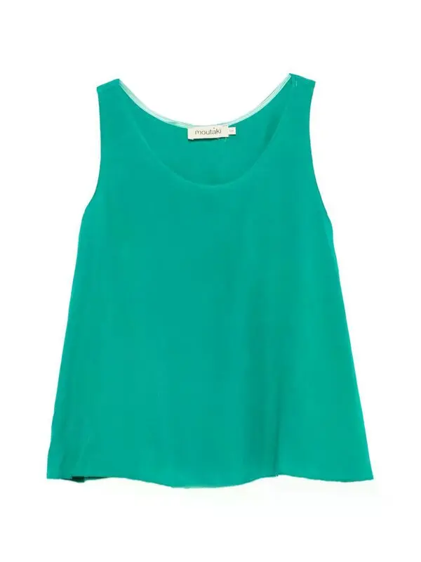 MOUTAKI Sleeveless Scoop Neck Blouse - Green