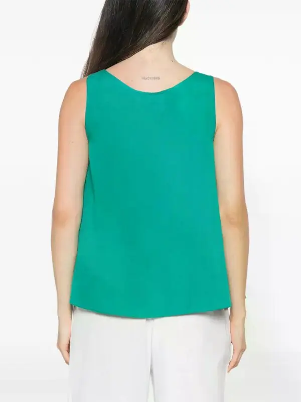 MOUTAKI Sleeveless Scoop Neck Blouse - Green