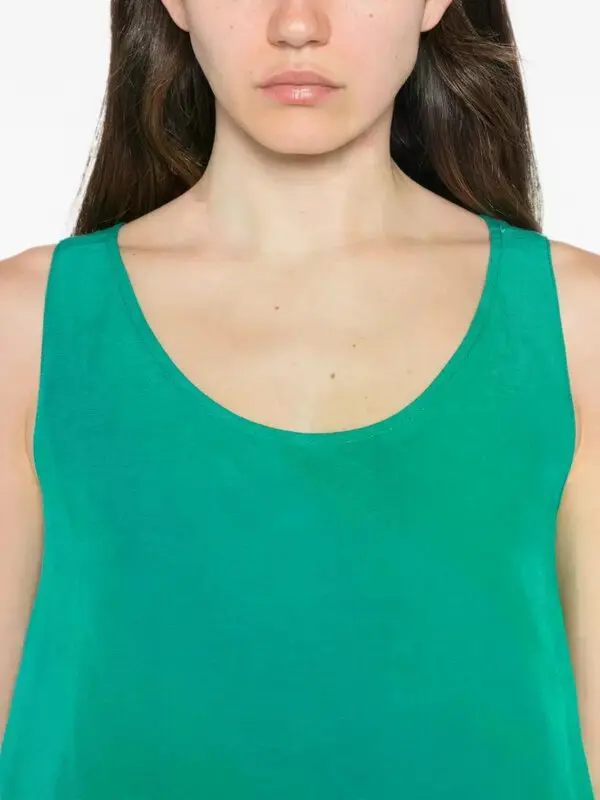 MOUTAKI Sleeveless Scoop Neck Blouse - Green