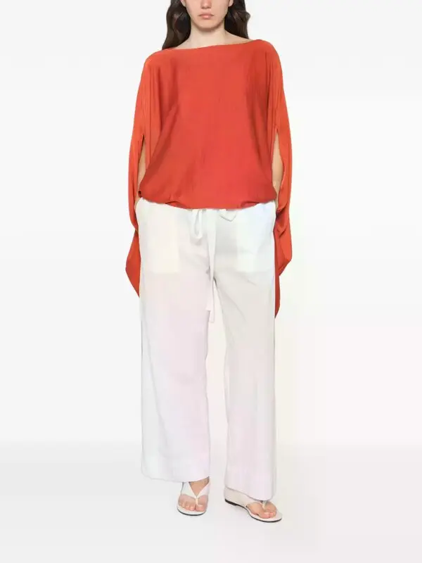 MOUTAKI Cape-style Boat-neck Blouse