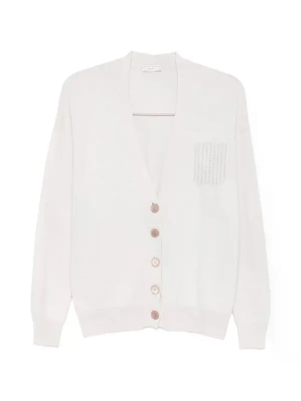 Peserico Bead-embellished V-neck Cardigan