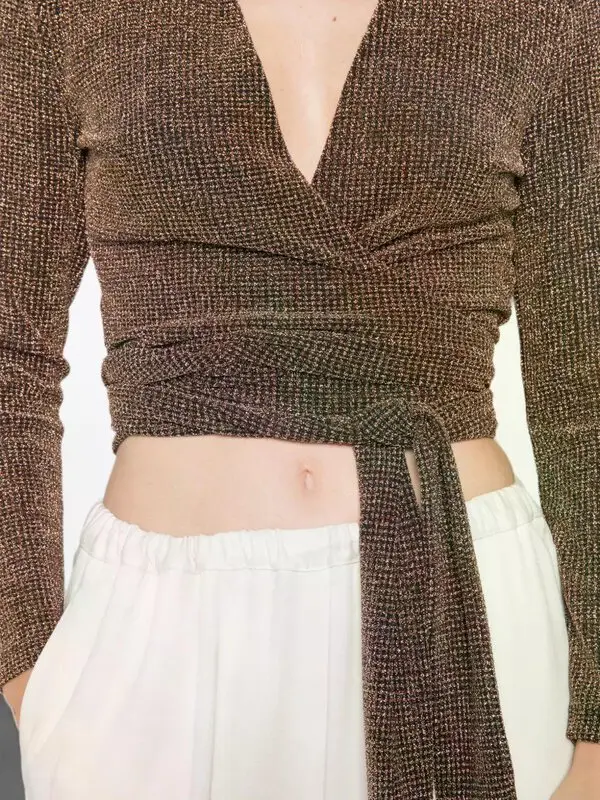 SIYU Check-pattern Wrap-fastening Top