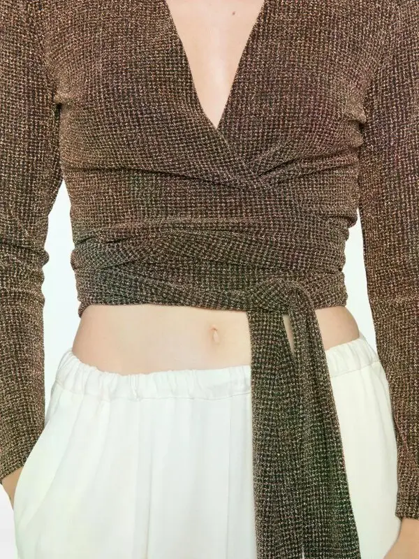 SIYU Check-pattern Wrap-fastening Top