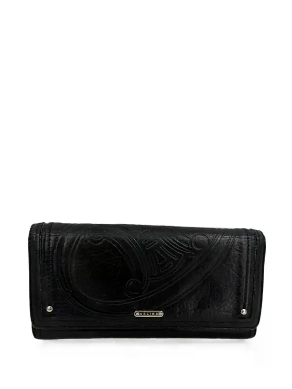 Celine Triomphe-embossed Long Wallet - Black