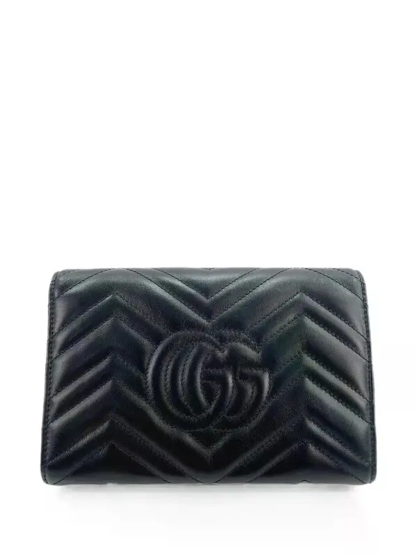 Gucci 2016 Gg Marmont Two-way Leather Shoulder Bag - Black