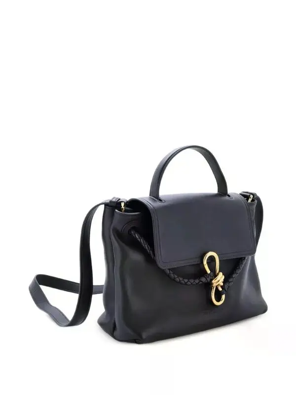 Bottega Veneta Top Handle Bag With Intrecciato Detail - Black