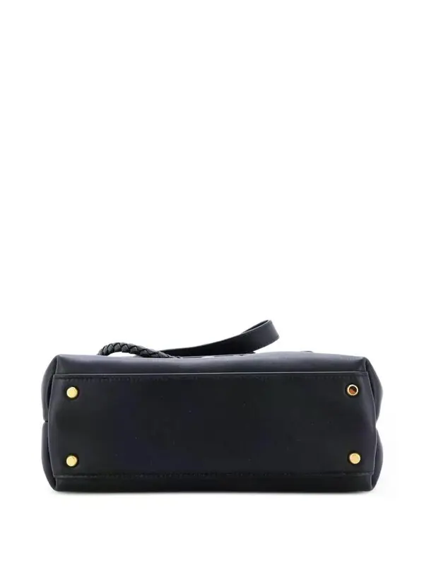 Bottega Veneta Top Handle Bag With Intrecciato Detail - Black