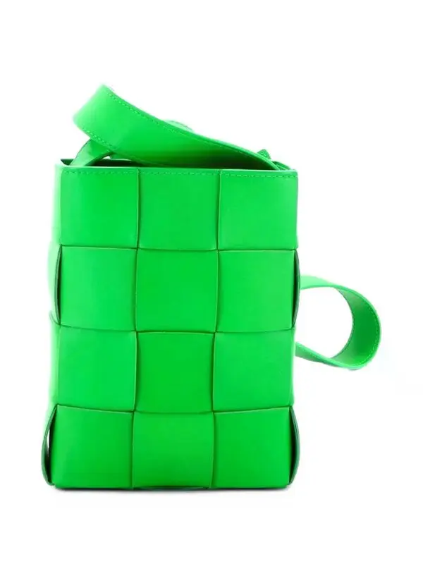 Bottega Veneta Cassette Phone Holder Maxi Intrecciato Leather Crossbody Bag - Green