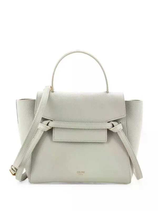 Celine Textured Leather Nano Belt Bag Shoulder Bag - Green