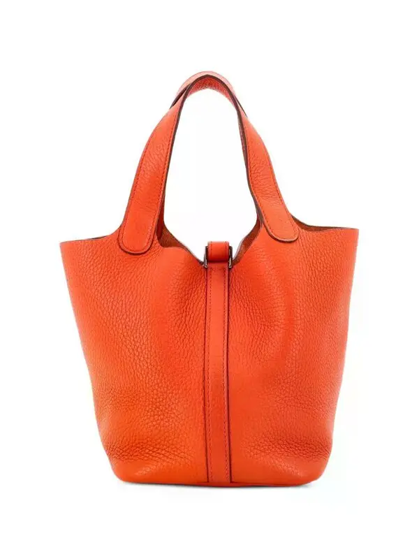 Hermès Picotin Lock Clemence Pm Bucket Bag - Orange