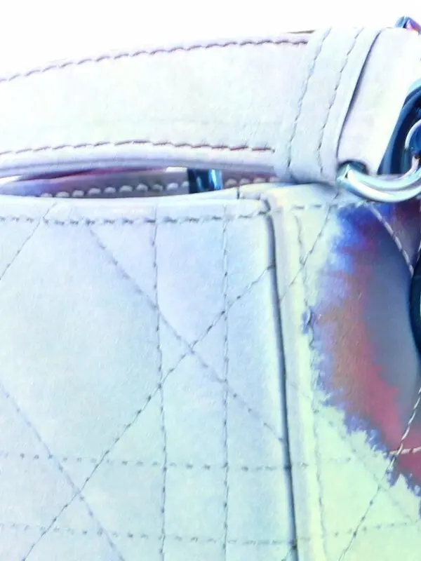 Dior Lady Art Bag Limited Edition Francoise Petrovitch "cannage" Quilt Leather Satchel - Blue