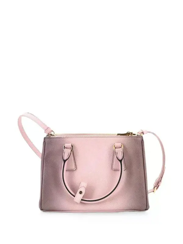 Prada Galleria Double Zip Saffiano Leather Small Tote Bag - Pink