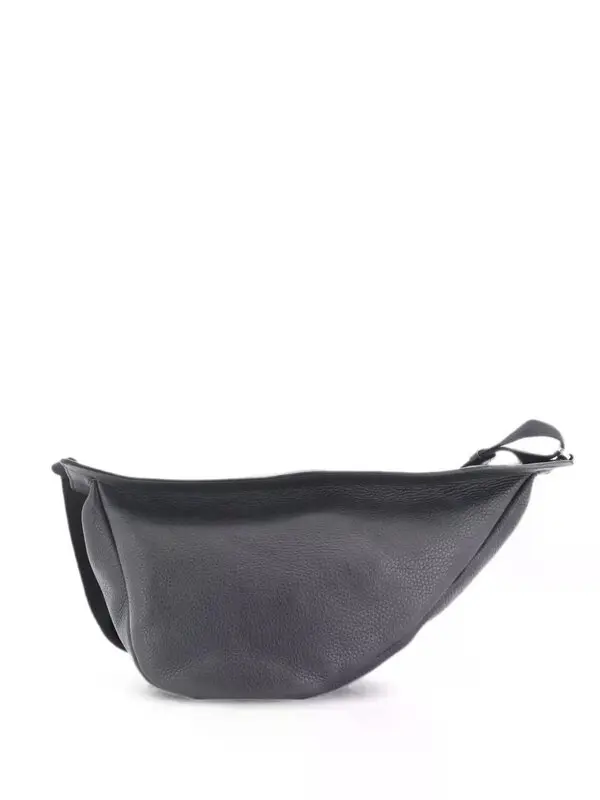THE ROW Slouchy Banana Bag Leather Large Crossbody Bag - Black