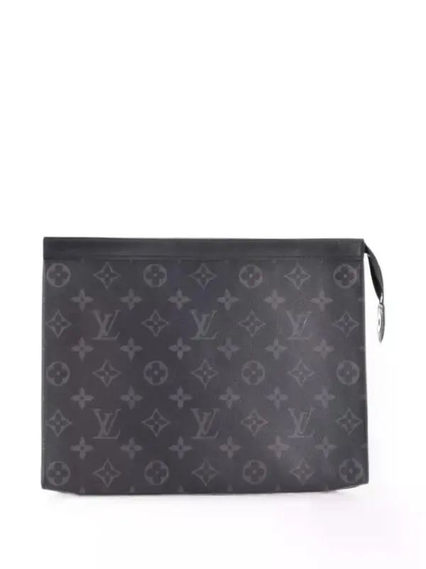 LOUIS VUITTON Pochette Voyage Monogram Eclipse Canvas Mm Clutch Bag