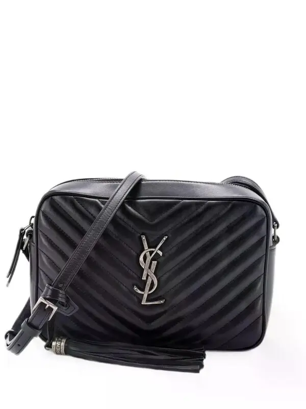 Saint Laurent Lou Camera Bag Matelasse Chevron Leather Small Crossbody Bag - Black