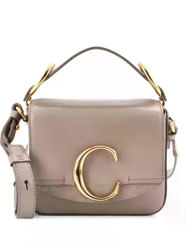 Chloé C Flap Bag Leather Mini Crossbody Bag