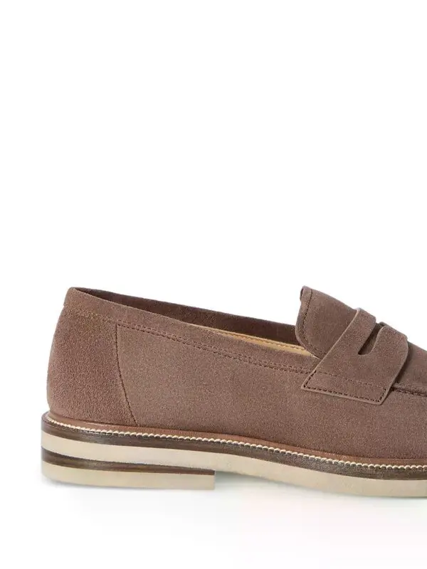 Brunello Cucinelli Suede Penny Loafers