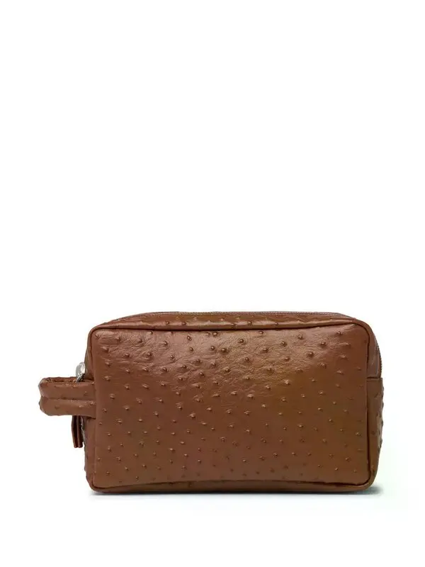 Marsèll Comparto Ostrich-effect Wash Bag - Brown