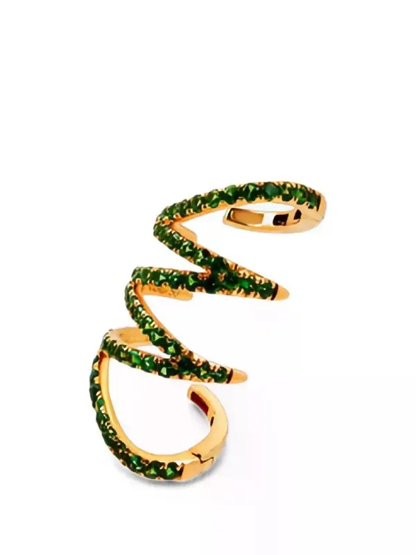 ADELYA JEWELLERY Embellishment Tsavorite Earrings - Gold