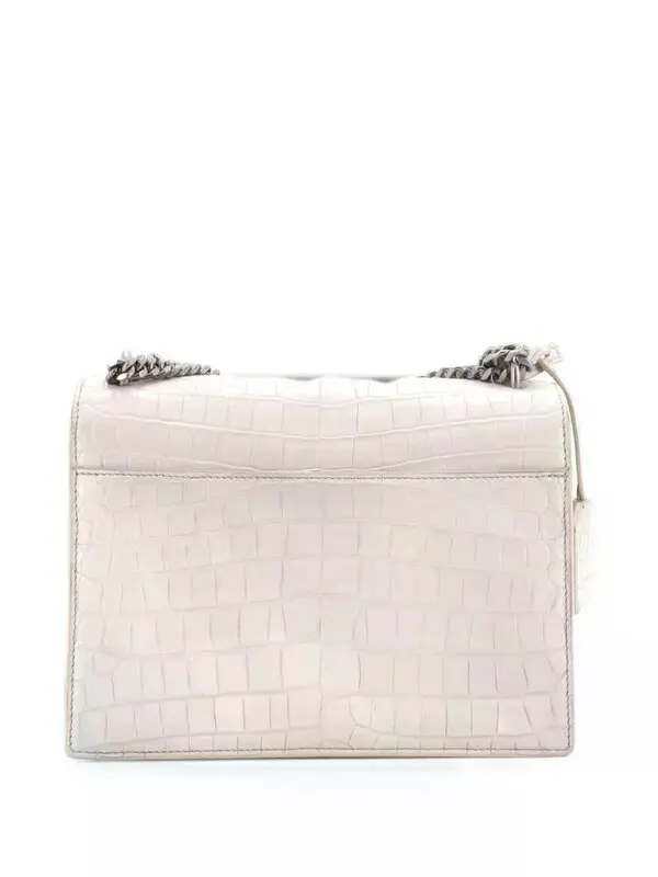 Saint Laurent Sunset Crocodile Embossed Leather Medium Crossbody Bag