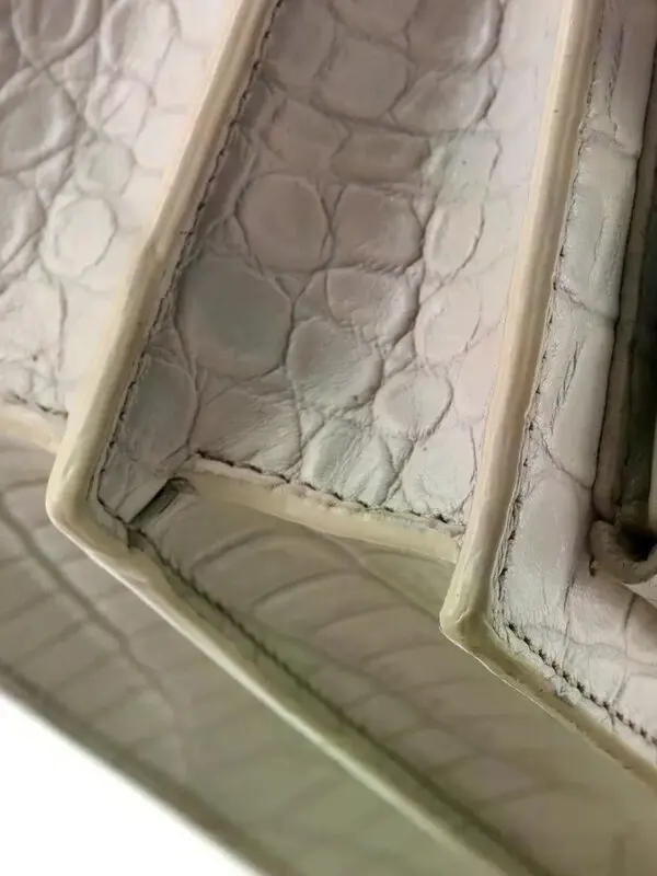 Saint Laurent Sunset Crocodile Embossed Leather Medium Crossbody Bag - Neutrals