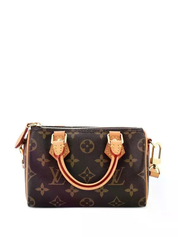 LOUIS VUITTON Speedy Bandouliere Nm Monogram Canvas Nano Crossbody Bag - Brown