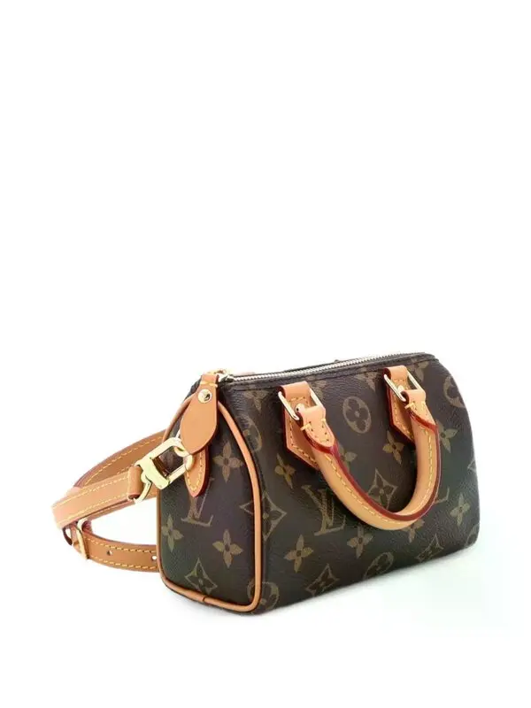 LOUIS VUITTON Speedy Bandouliere Nm Monogram Canvas Nano Crossbody Bag - Brown