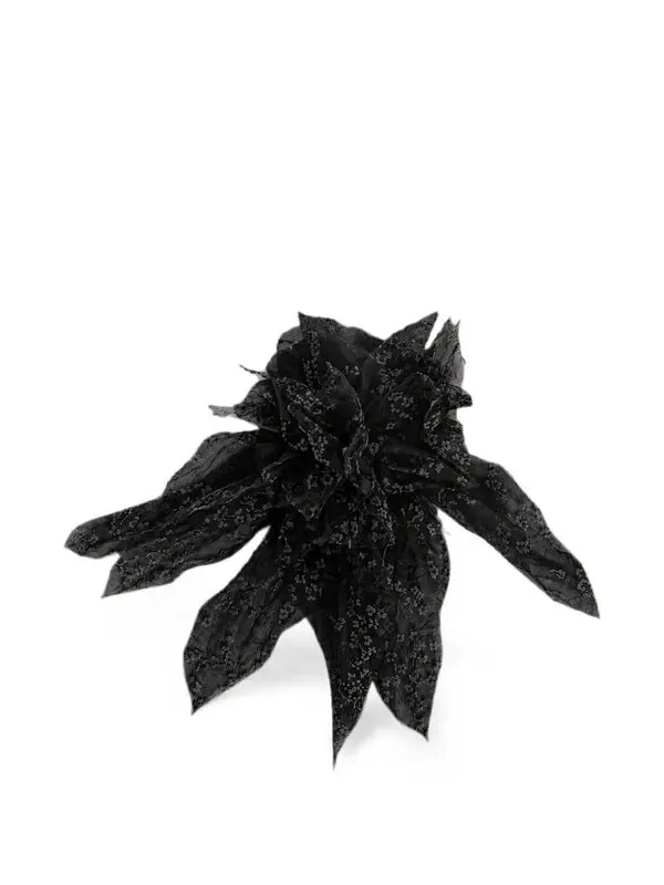 Alberta Ferretti Floral-motif Silk Brooch - Black