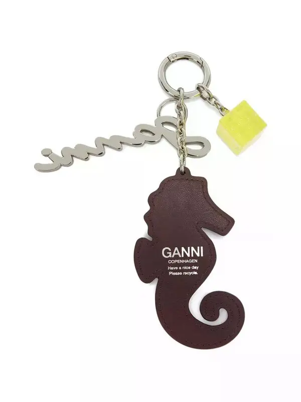 GANNI Seahorse Crystal Embellished Keyring