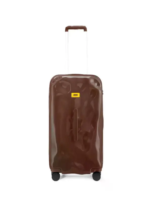 CRASH BAGGAGE Medium Trunk Dented-effect Four-wheel Suitcase - Brown