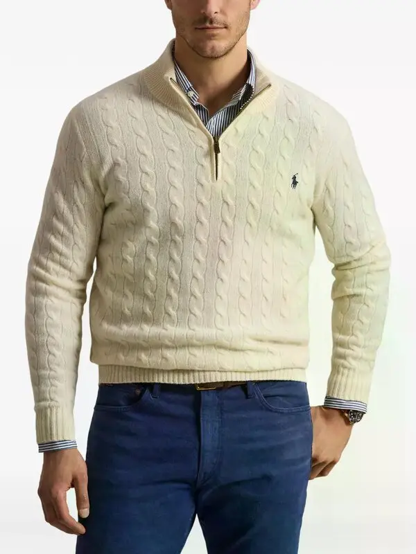 Polo Ralph Lauren Cable-knit Quarter-zip Sweater