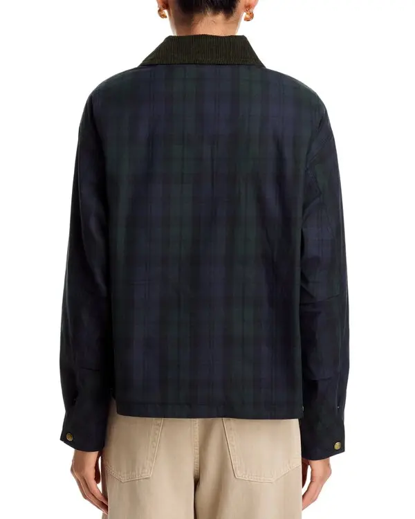 Blanknyc Plaid Cord Collar Barn Jacket