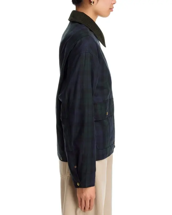 Blanknyc Plaid Cord Collar Barn Jacket