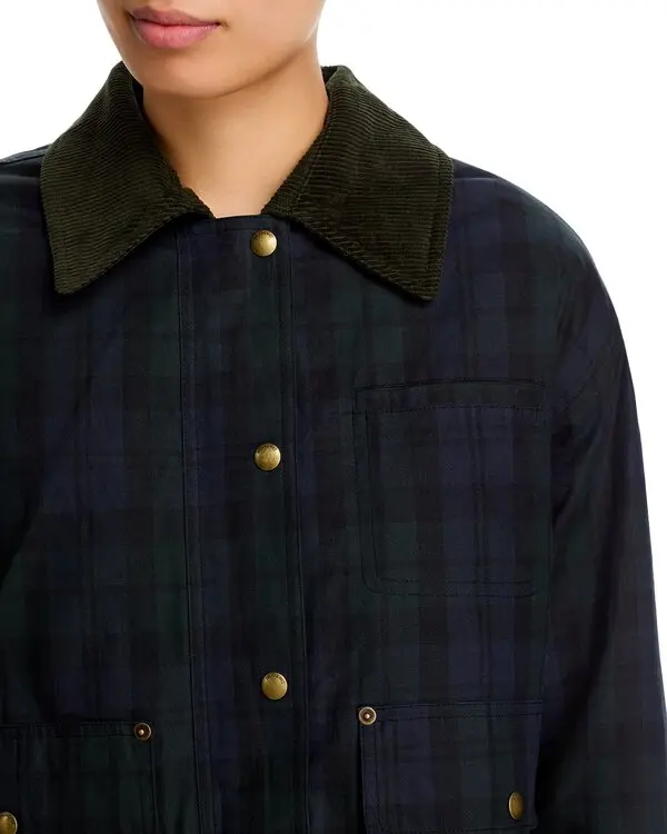 Blanknyc Plaid Cord Collar Barn Jacket