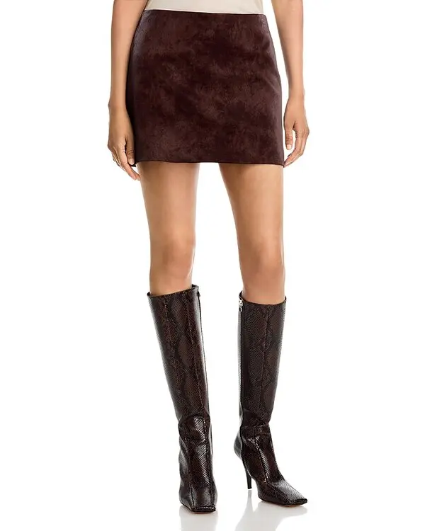 WAYF Molly Faux Leather Mini Skirt