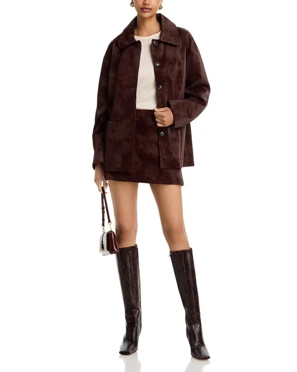 WAYF Molly Faux Leather Mini Skirt