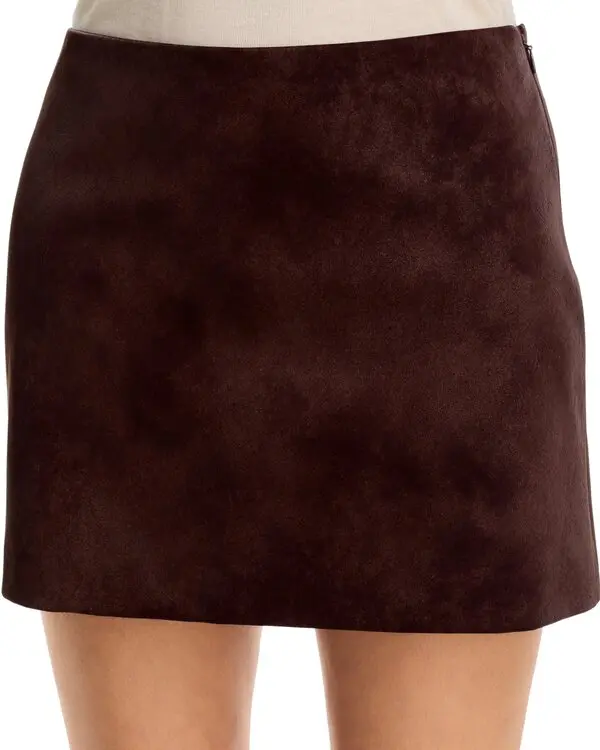 WAYF Molly Faux Leather Mini Skirt