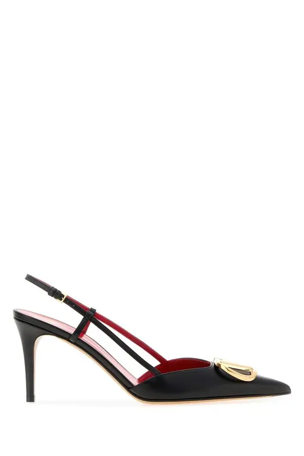 Valentino Garavani Leather Vlogo Signature Pumps - Black