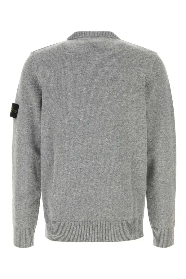 Stone Island Grey Wool Blend Sweater - Gray