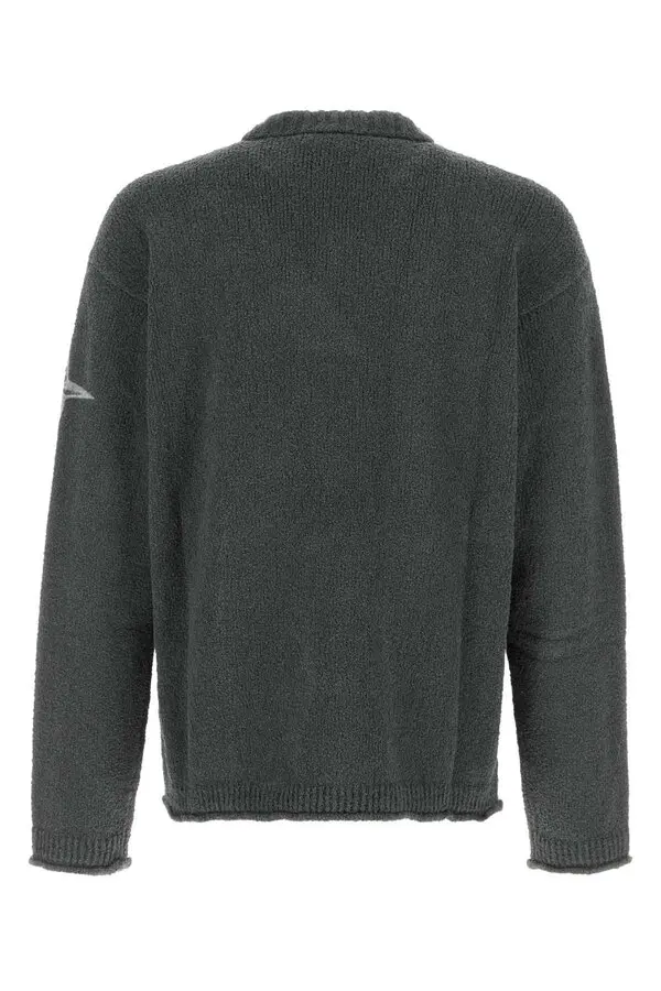 Stone Island Dark Grey Stretch Cotton Blend Sweater