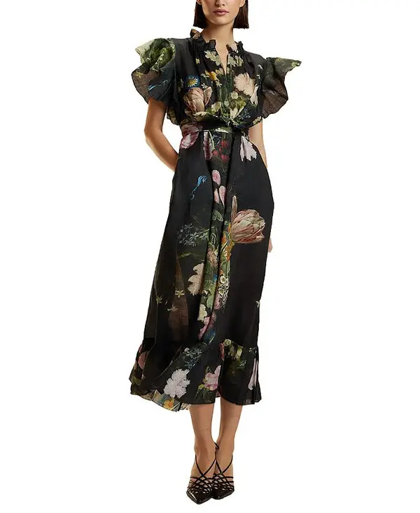 Cynthia Rowley Ramie Kaftan - Black