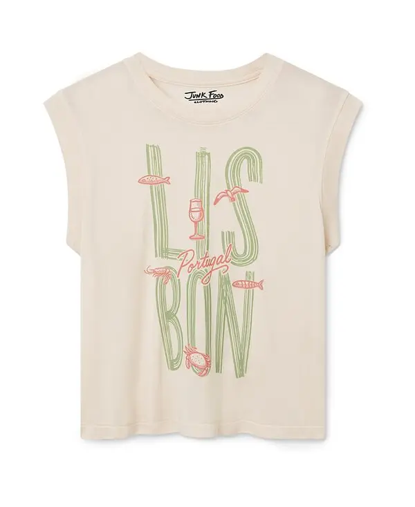 Junk Food Clothing Lisbon Portugal Vintage Tissue Tank - Birch