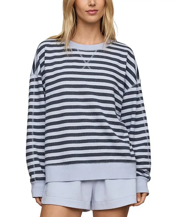 Z Supply The Everyday Striped Crewneck Sweatshirt - Eclipse