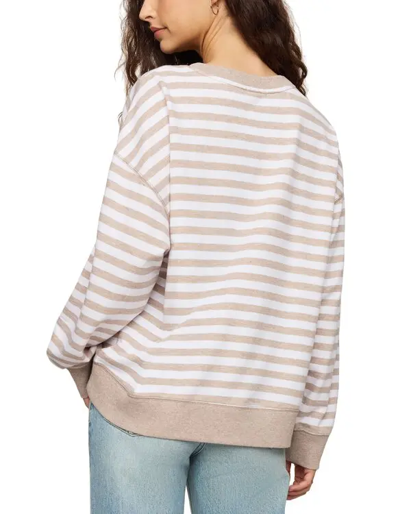 Z Supply The Everyday Striped Crewneck Sweatshirt - Heather Ash