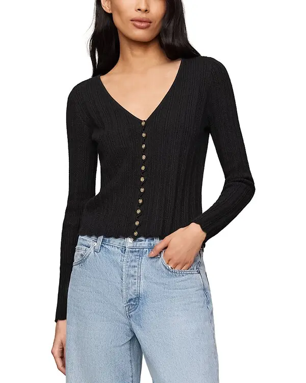 Z Supply Landa V Neck Sweater Top - Black