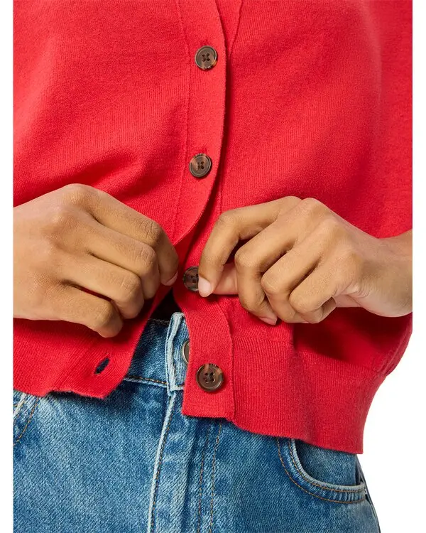Whistles V Neck Linen Cardigan