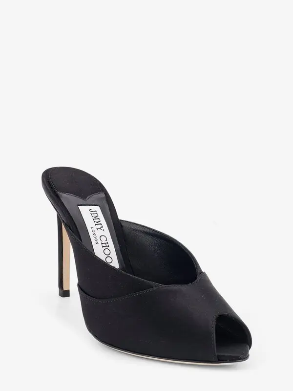 JIMMY CHOO Brigitte Mule 100 Satin Sandals