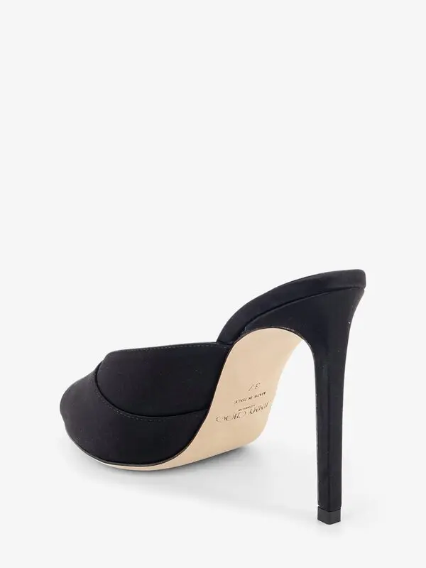 JIMMY CHOO Brigitte Mule 100 Satin Sandals